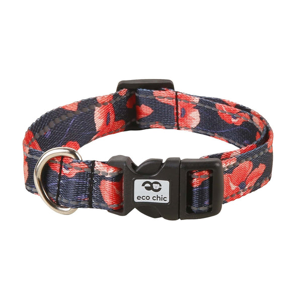 Eco Chic Recycled Dog Collar - Poppies Navy – Eco Chic Retail Ltd